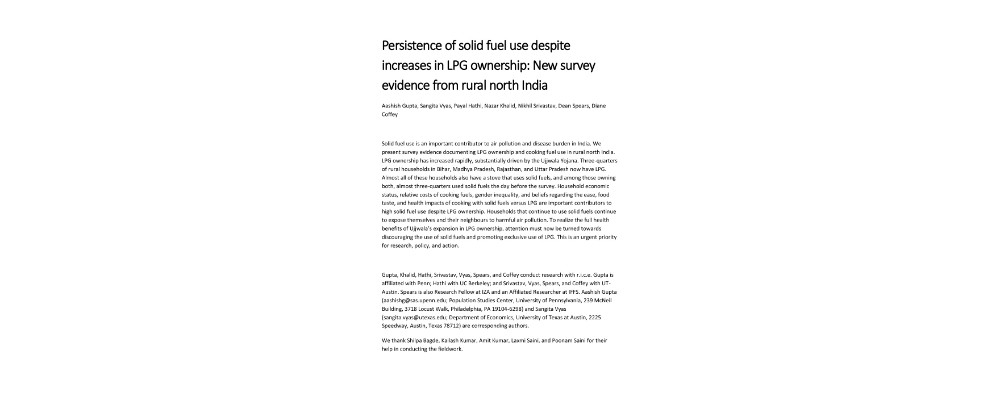 Check out our new research study on the persistence of soild fuel use ...
